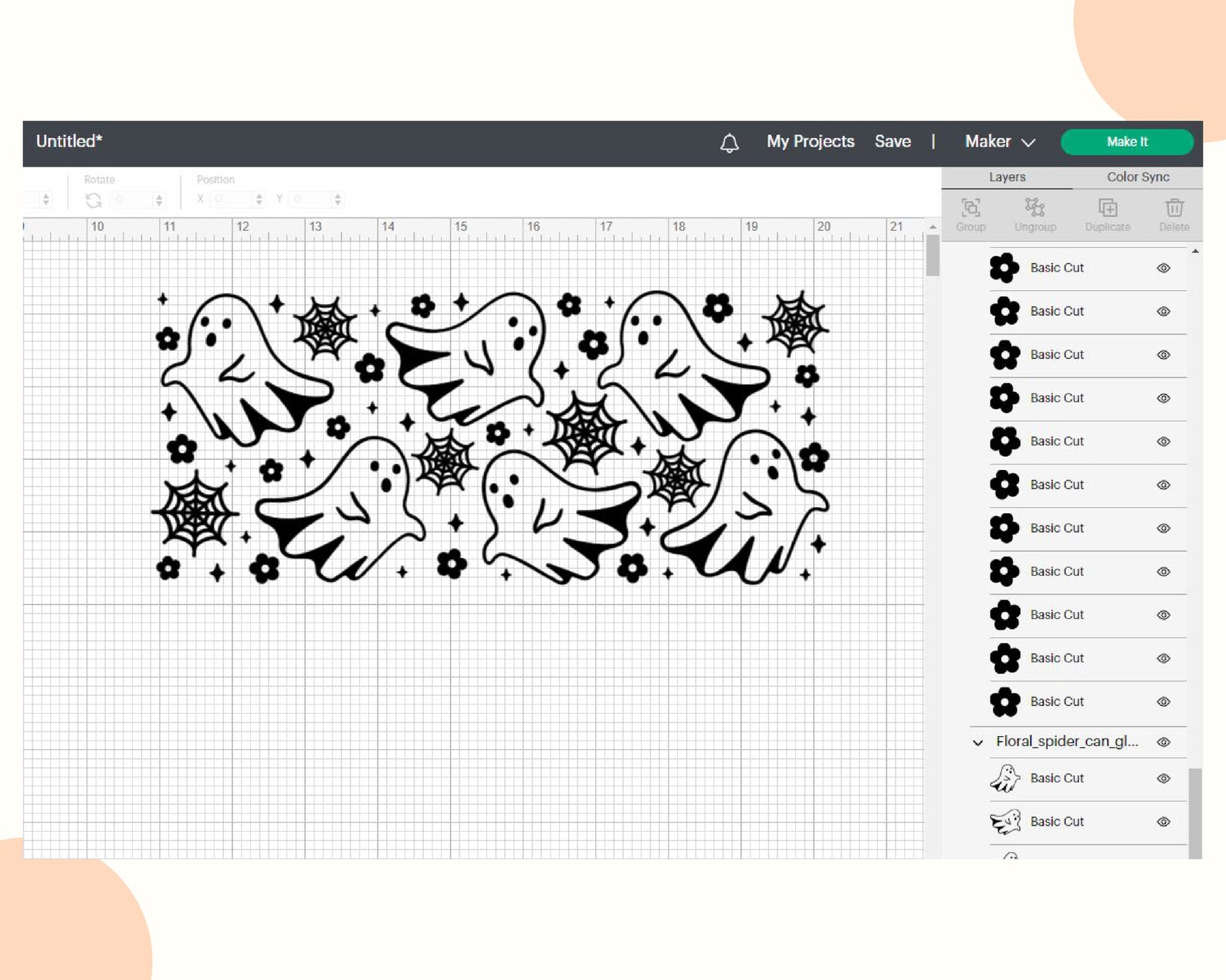 Floral Ghost Can Glass Wraphalloween Libbey Glass 16oz Can - Etsy