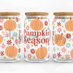 Pumpkin Season Can Glass Wrap Svg, Halloween Fall Svg, Thanksgiving Svg ...