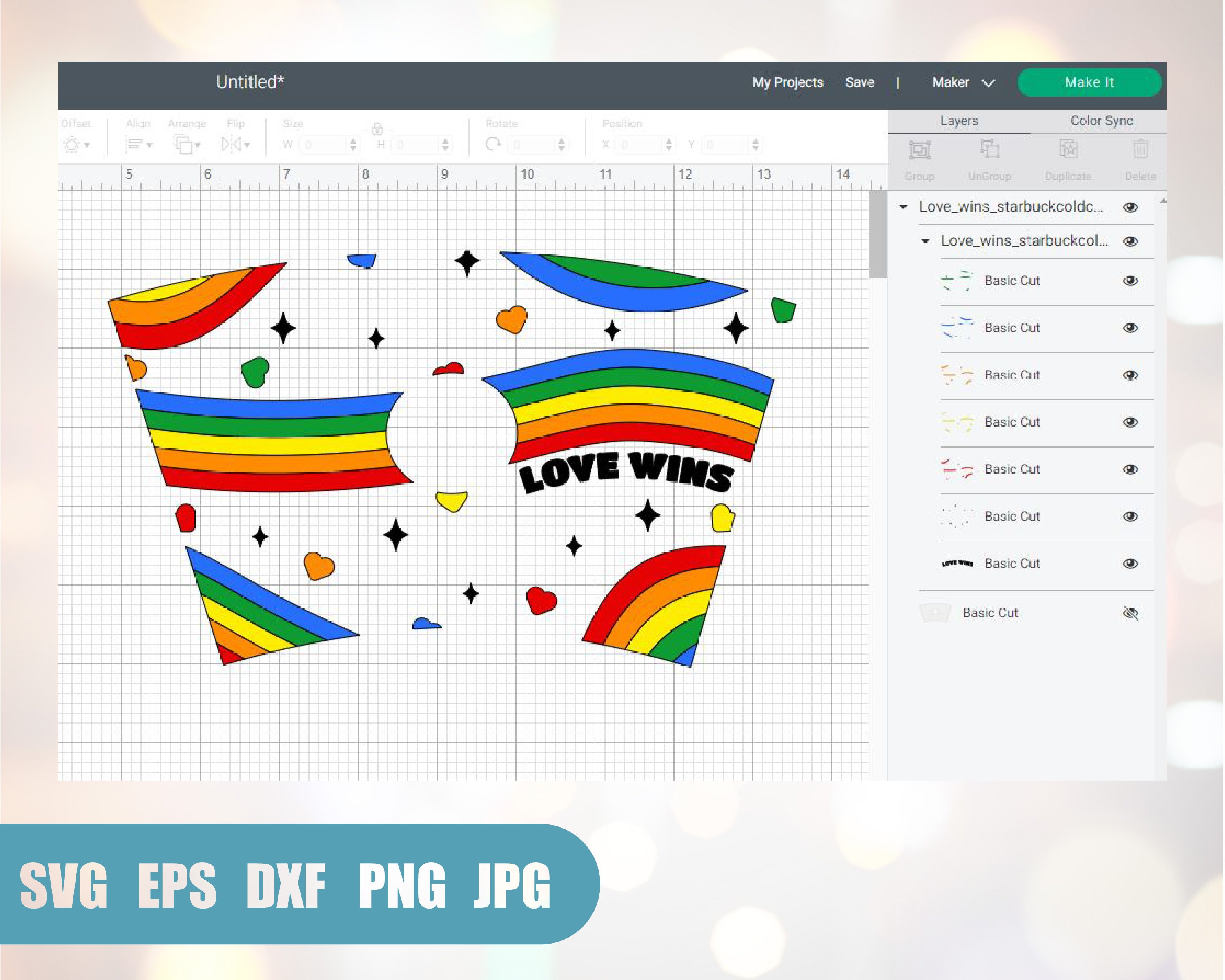 Pride Full Wrap Cup Svg Love Wins Svg LGBTQ Pride Cup - Etsy