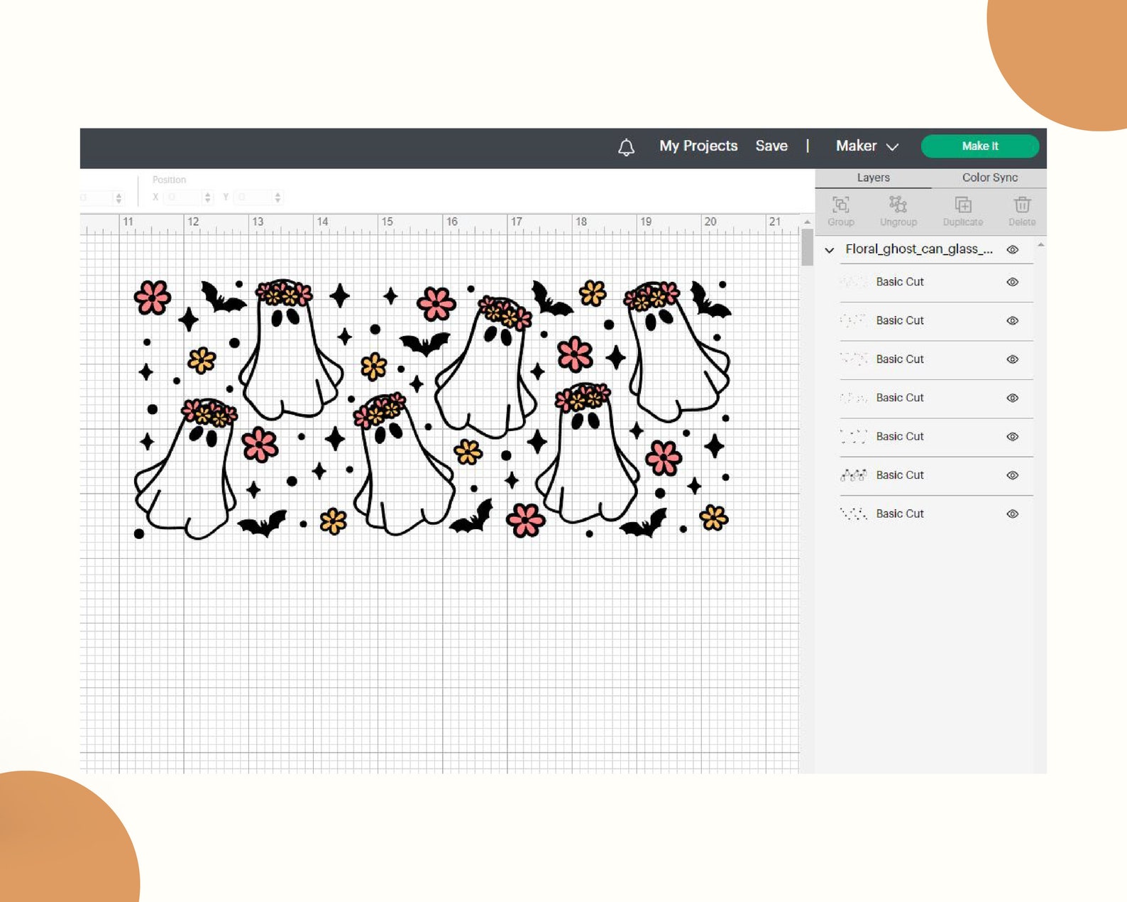 Floral Ghost Can Glass Wrap SVG Cute Ghost Libbey Glass SVG - Etsy