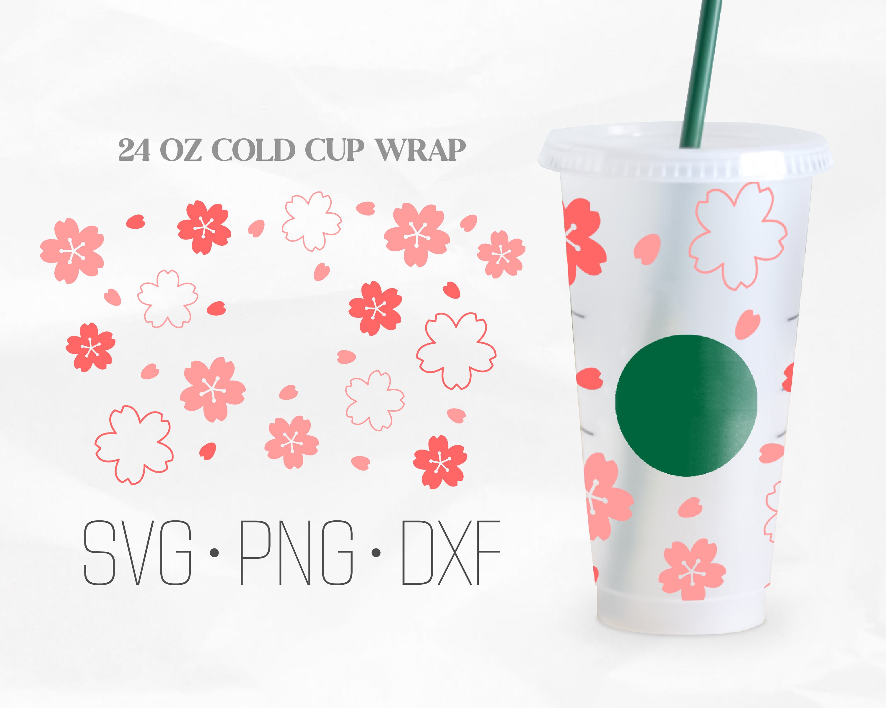 Sakura Full Wrap Svg Cherry Blossom Svg Spring Floral Svg - Etsy