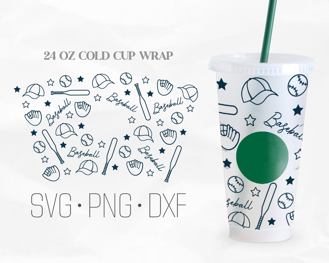 Baseball Full Wrap Cup SVG, Baseball Team Svg, Venti Cold Cup 24 Oz ...