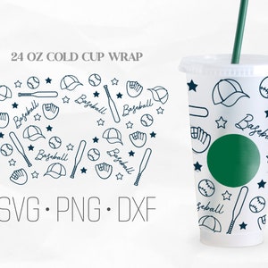 Baseball Full Wrap Cup SVG, Baseball Team Svg, Venti Cold Cup 24 Oz ...