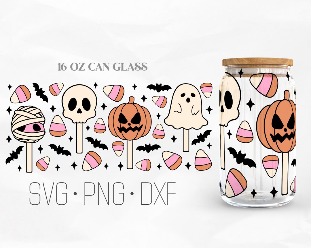Sweet and Spooky Can Glass Wrap Svg, Halloween Candy Svg, Spooky Season ...