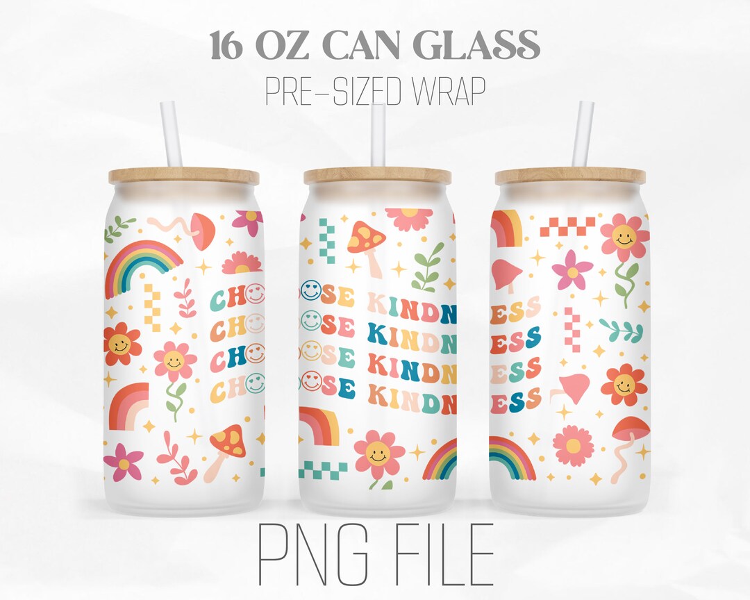 Choose Kindness Can Wrap Png, Self Love Png, Inspirational Png, 16oz ...