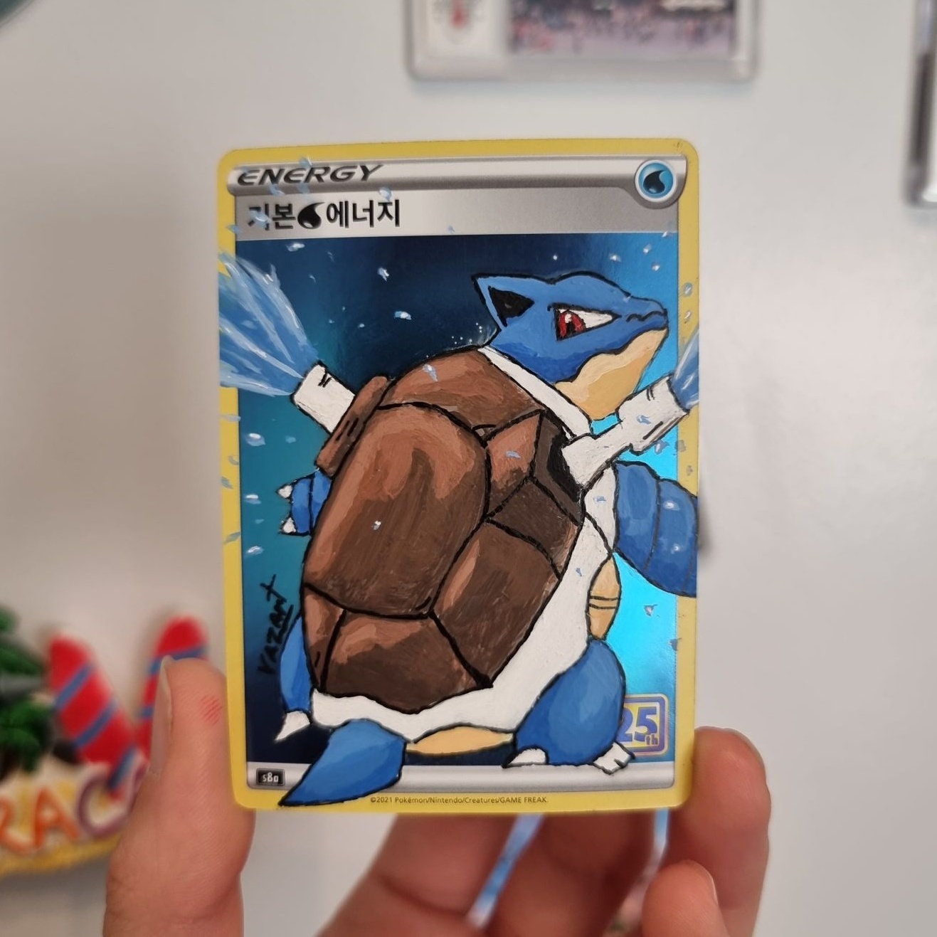SQUIRTLE WARTORTLE & BLASTOISE Hand Painted Energy 25th - Etsy