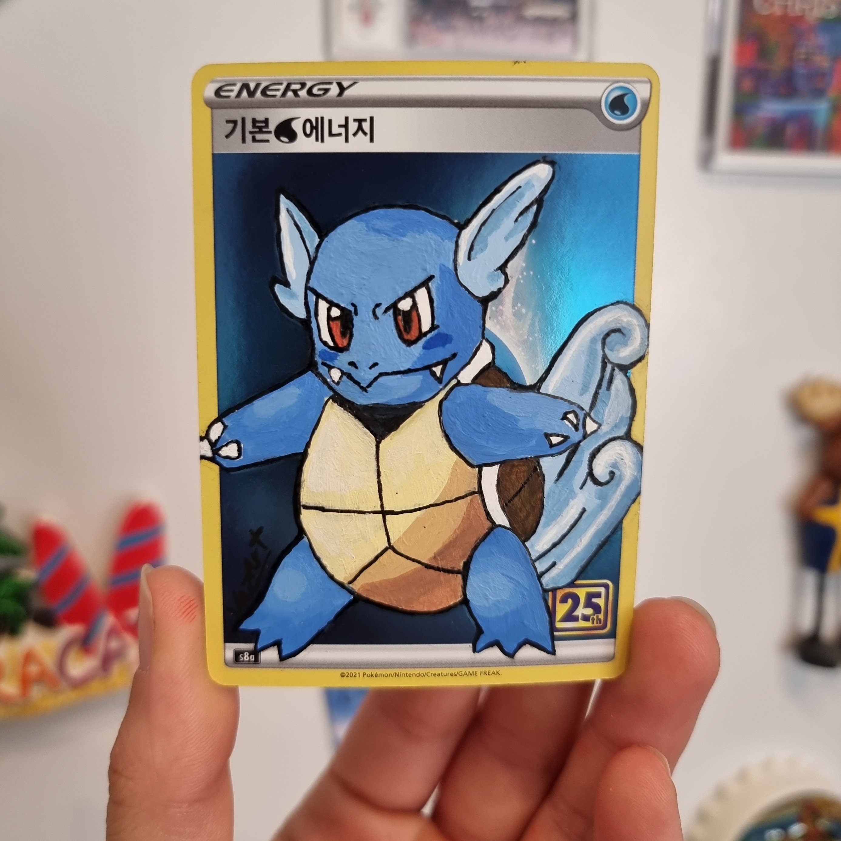 SQUIRTLE WARTORTLE & BLASTOISE Hand Painted Energy 25th - Etsy