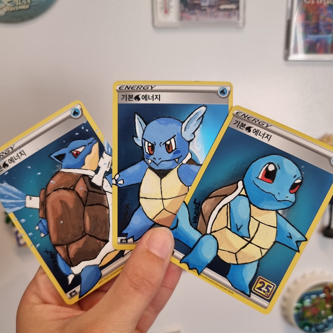 SQUIRTLE, WARTORTLE & BLASTOISE Hand Painted - Energy 25th Anniversary ...