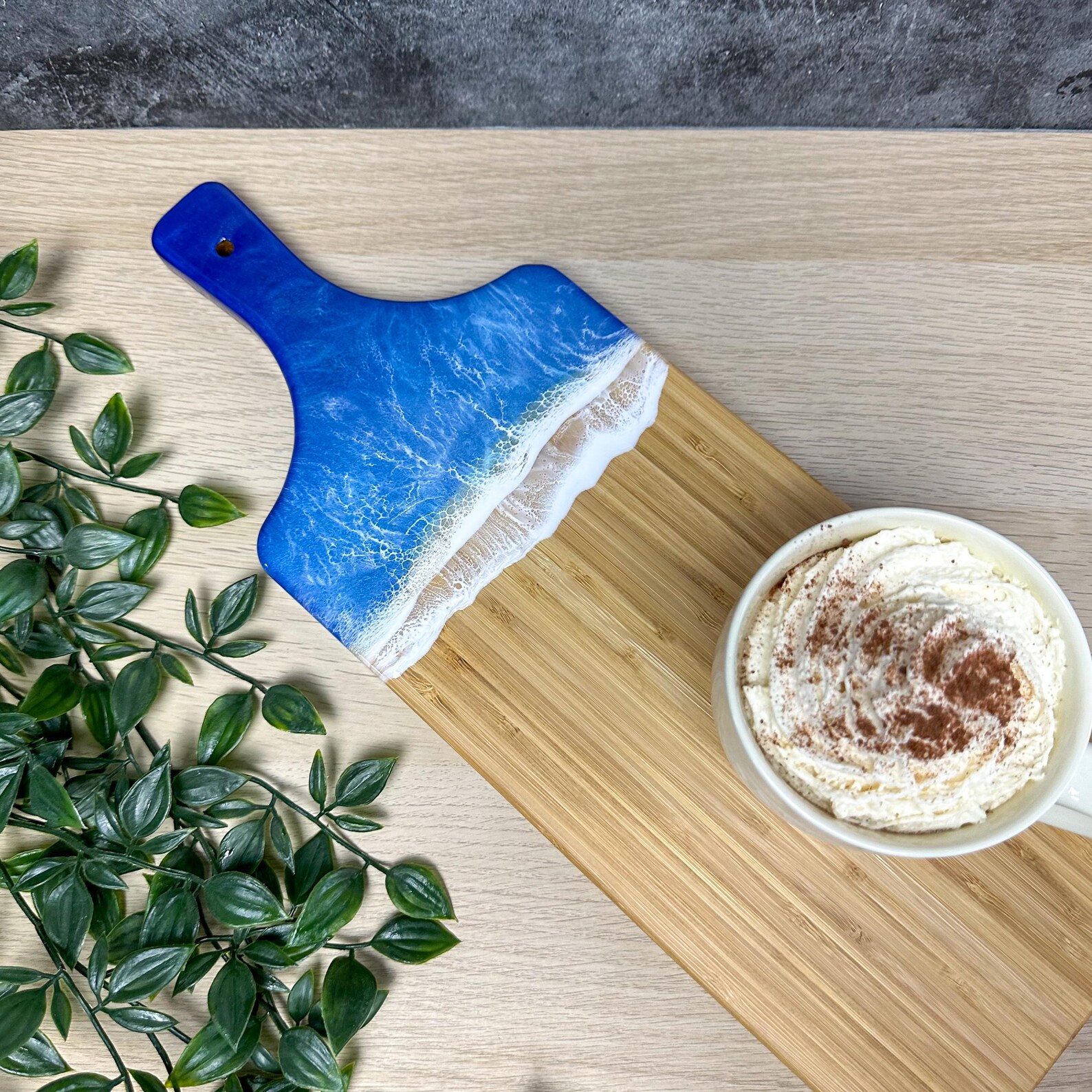 Resin Paddle Board, Blue Beach House Chic Home Decor, Ocean Inspired ...