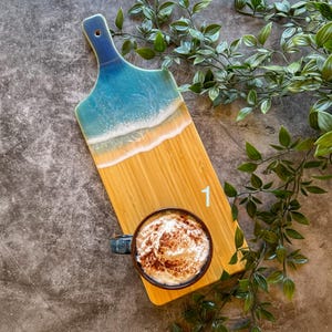 Resin Paddle Board, Blue Beach House Chic Home Decor, Ocean Inspired ...