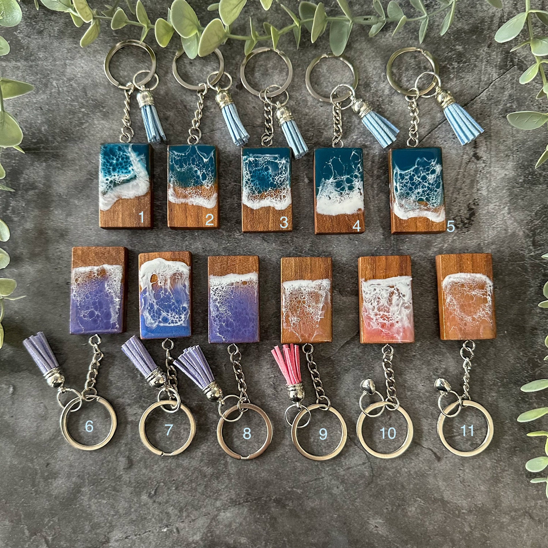 Resin Keyring Wooden Custom Ocean Keychain Aesthetic, Handbag Charms ...