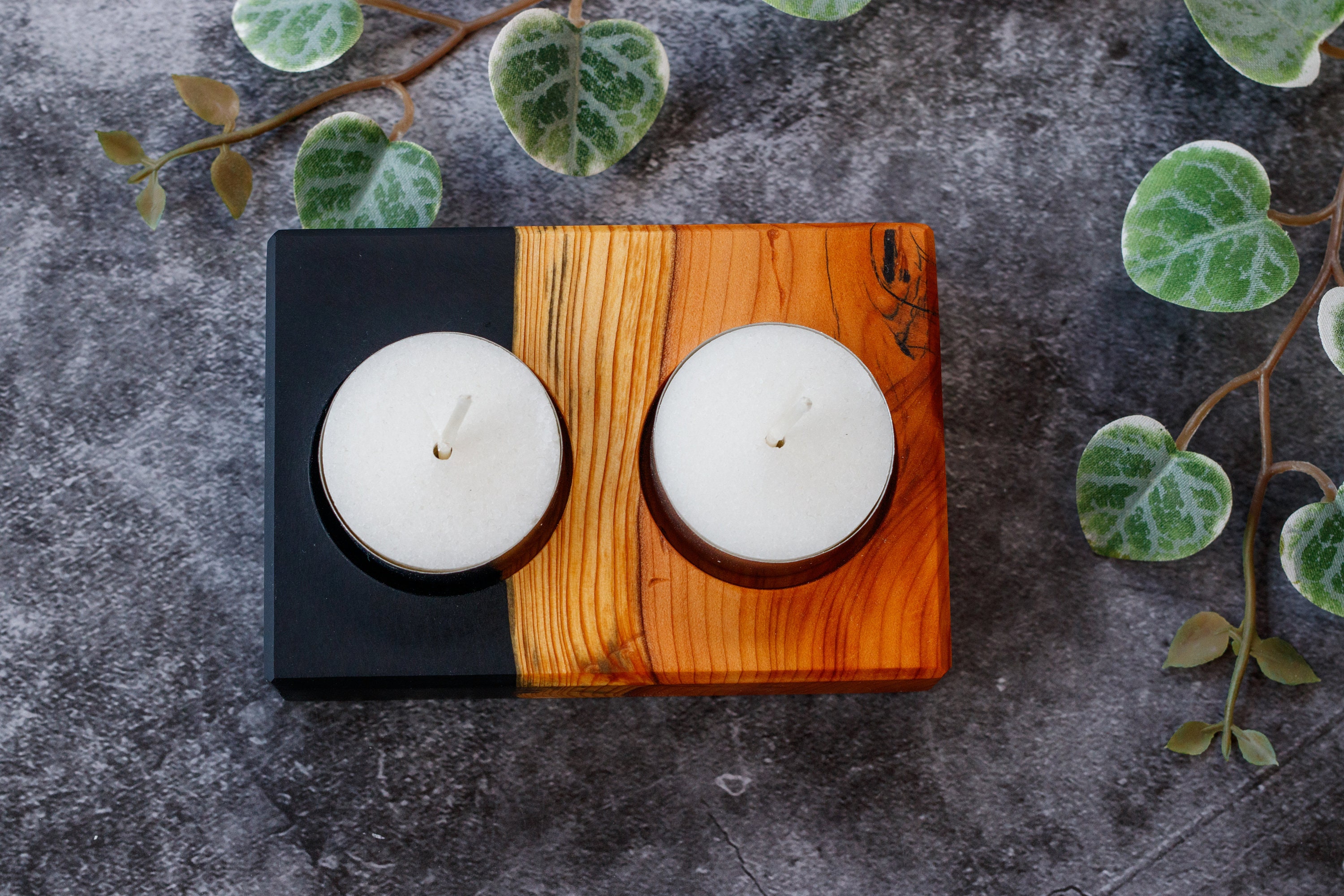 Yew Wood Resin Tea Light Candle Holders, Contemporary Unique Household ...