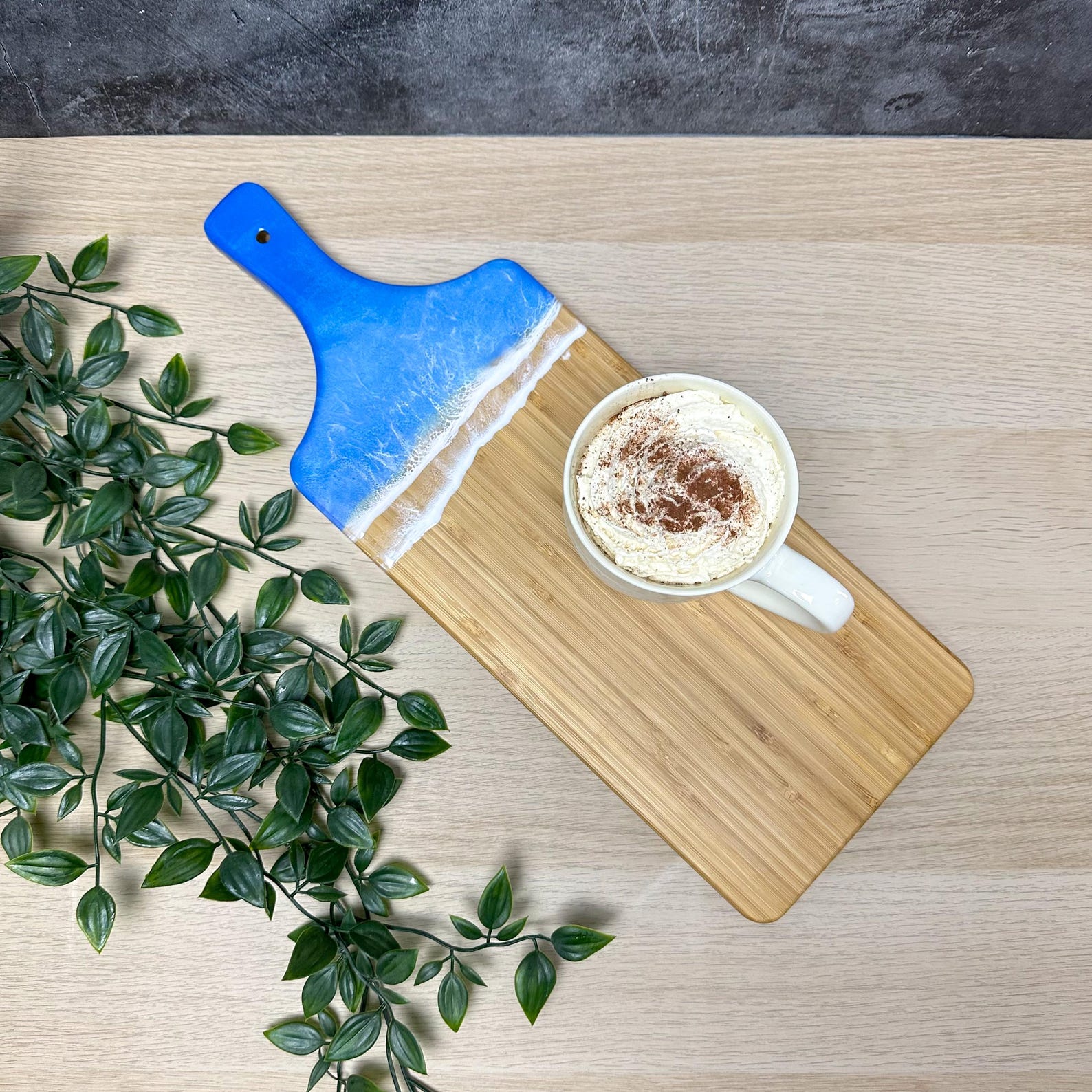 Resin Paddle Board, Blue Beach House Chic Home Decor, Ocean Inspired ...