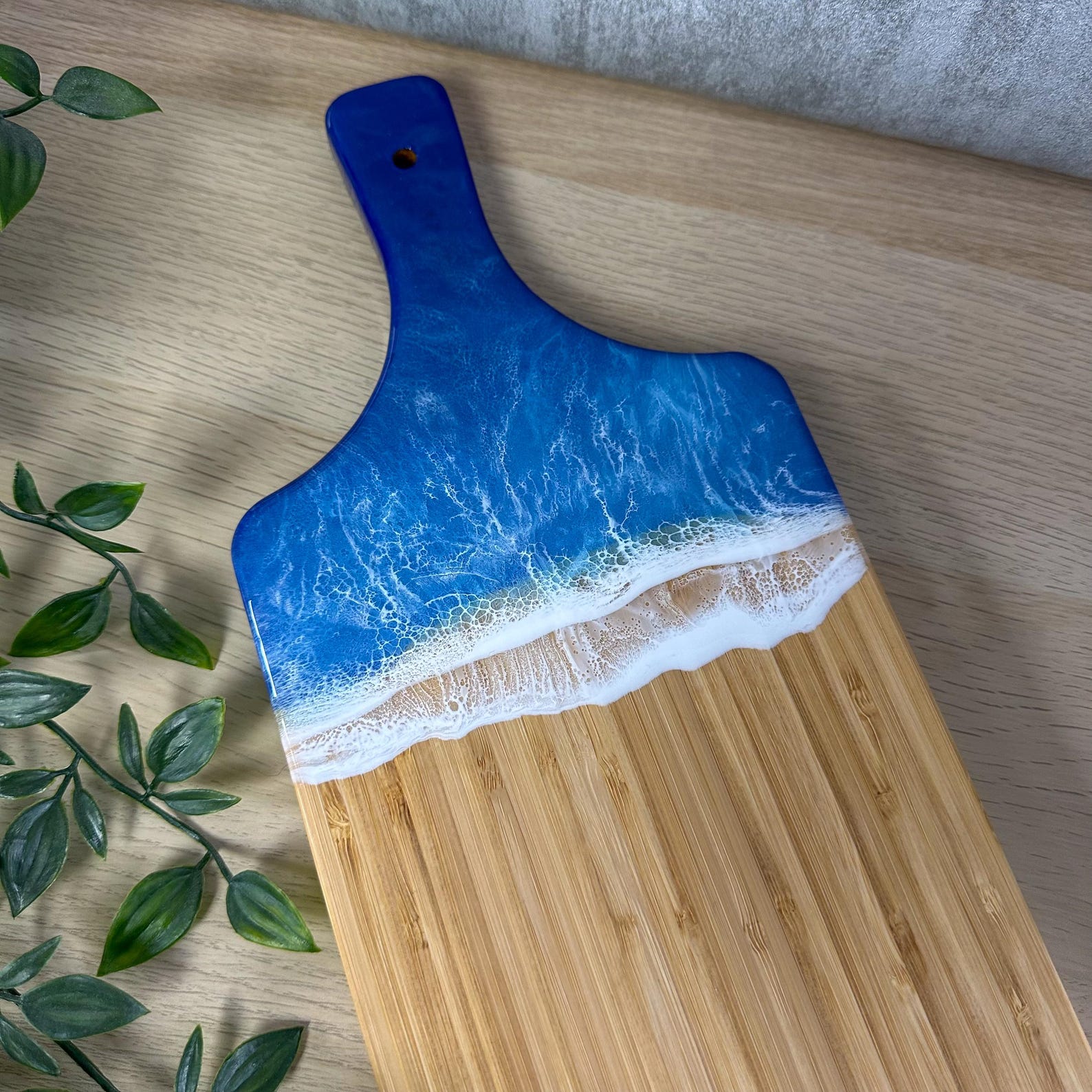 Resin Paddle Board, Blue Beach House Chic Home Decor, Ocean Inspired ...