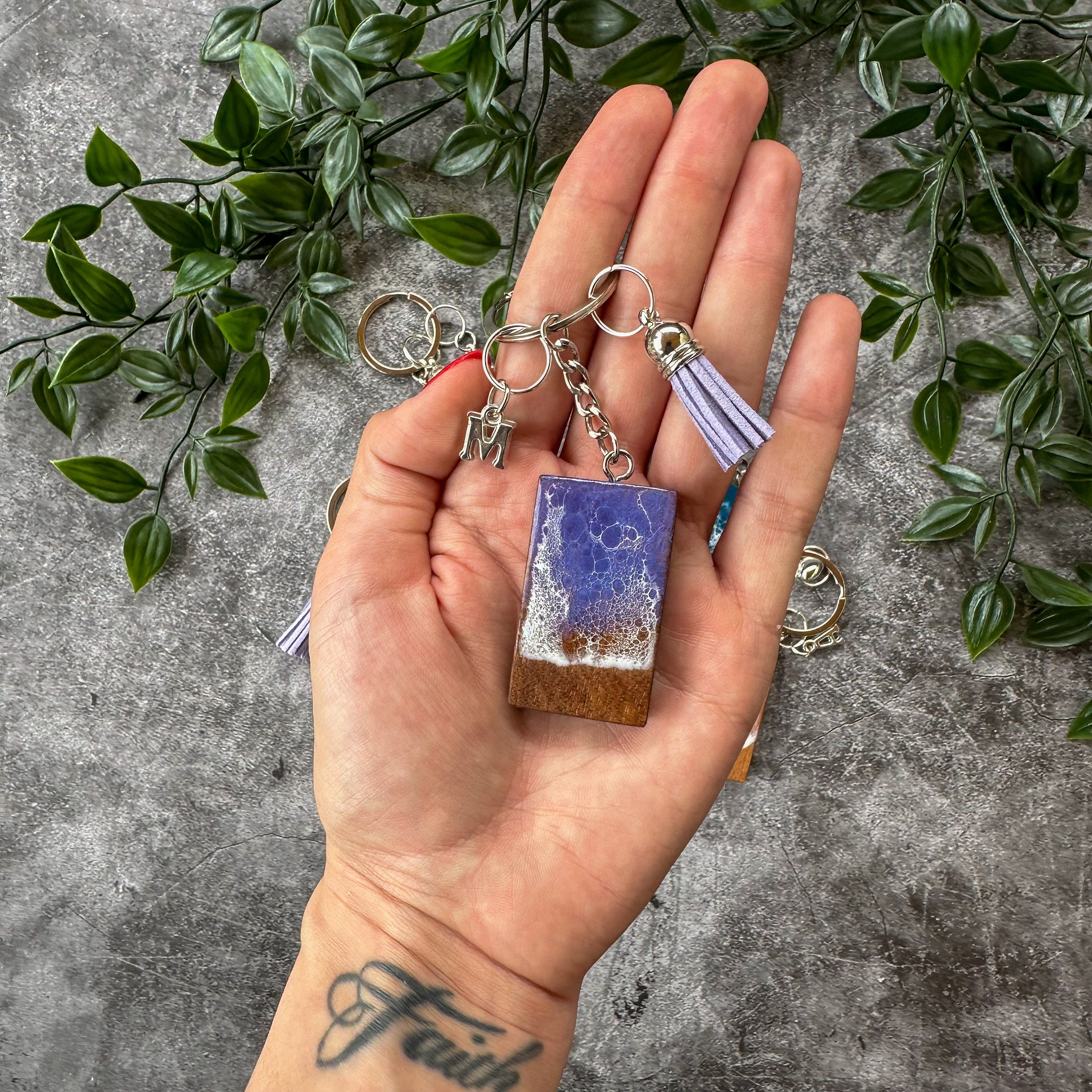 Resin Keyring Wooden Custom Ocean Keychain Aesthetic, Handbag Charms ...