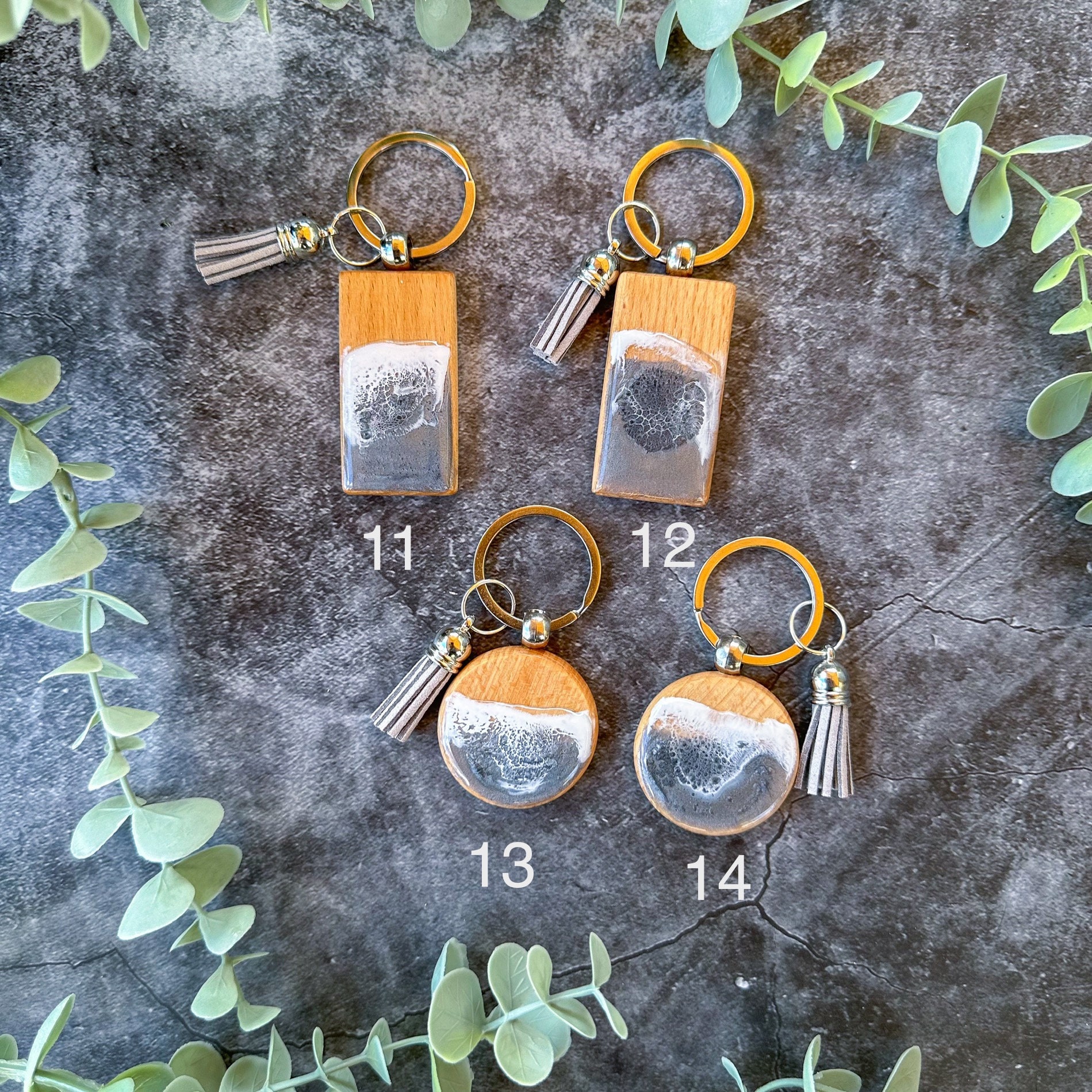 Resin Custom Keychain Aesthetic Personalised Keyring, Ocean Art Handbag ...