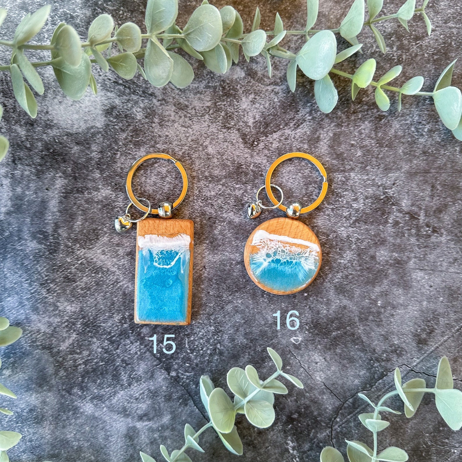 Resin Custom Keychain Aesthetic Personalised Keyring, Ocean Art Handbag ...