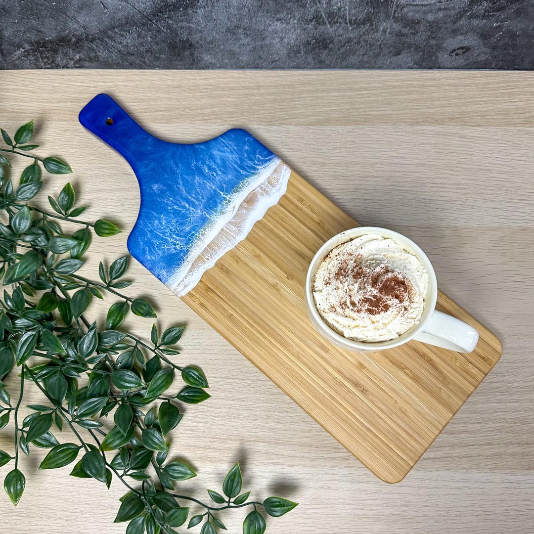 Resin Paddle Board, Blue Beach House Chic Home Decor, Ocean Inspired ...