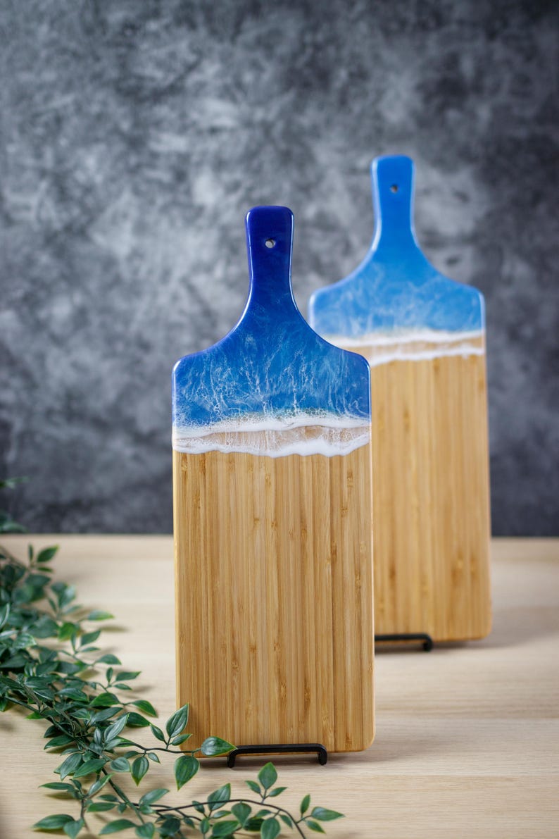 Resin Paddle Board, Blue Beach House Chic Home Decor, Ocean Inspired ...