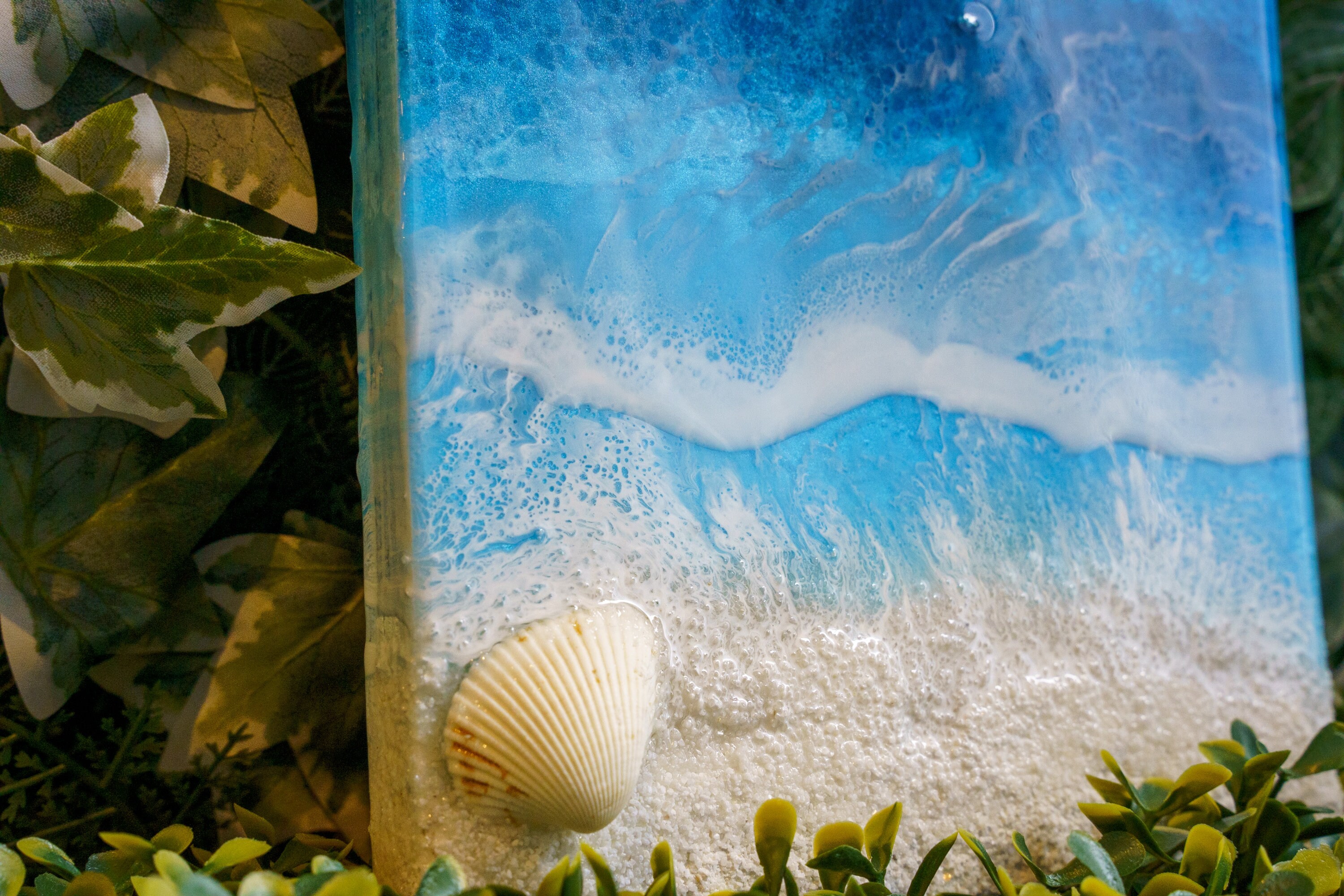 Resin Ocean Wall Art, Nature Inspired Seascape Wave Epoxy Painting With ...