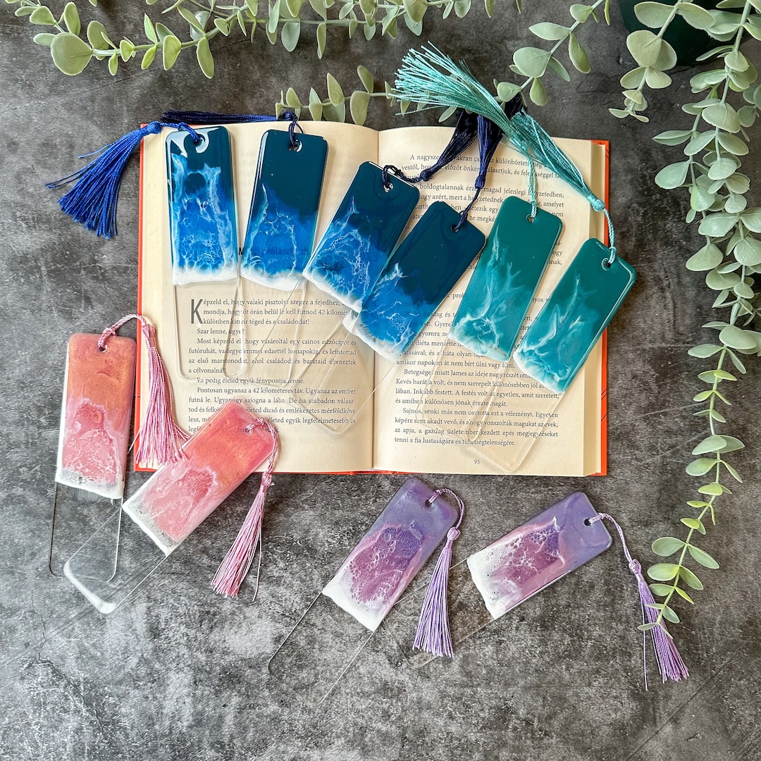 Resin Bookmark, Epoxy Resin Ocean Art Aesthetic Acrylic Bookmark With ...