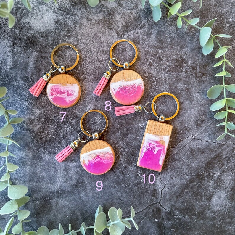 Resin Custom Keychain Aesthetic Personalised Keyring, Ocean Art Handbag ...