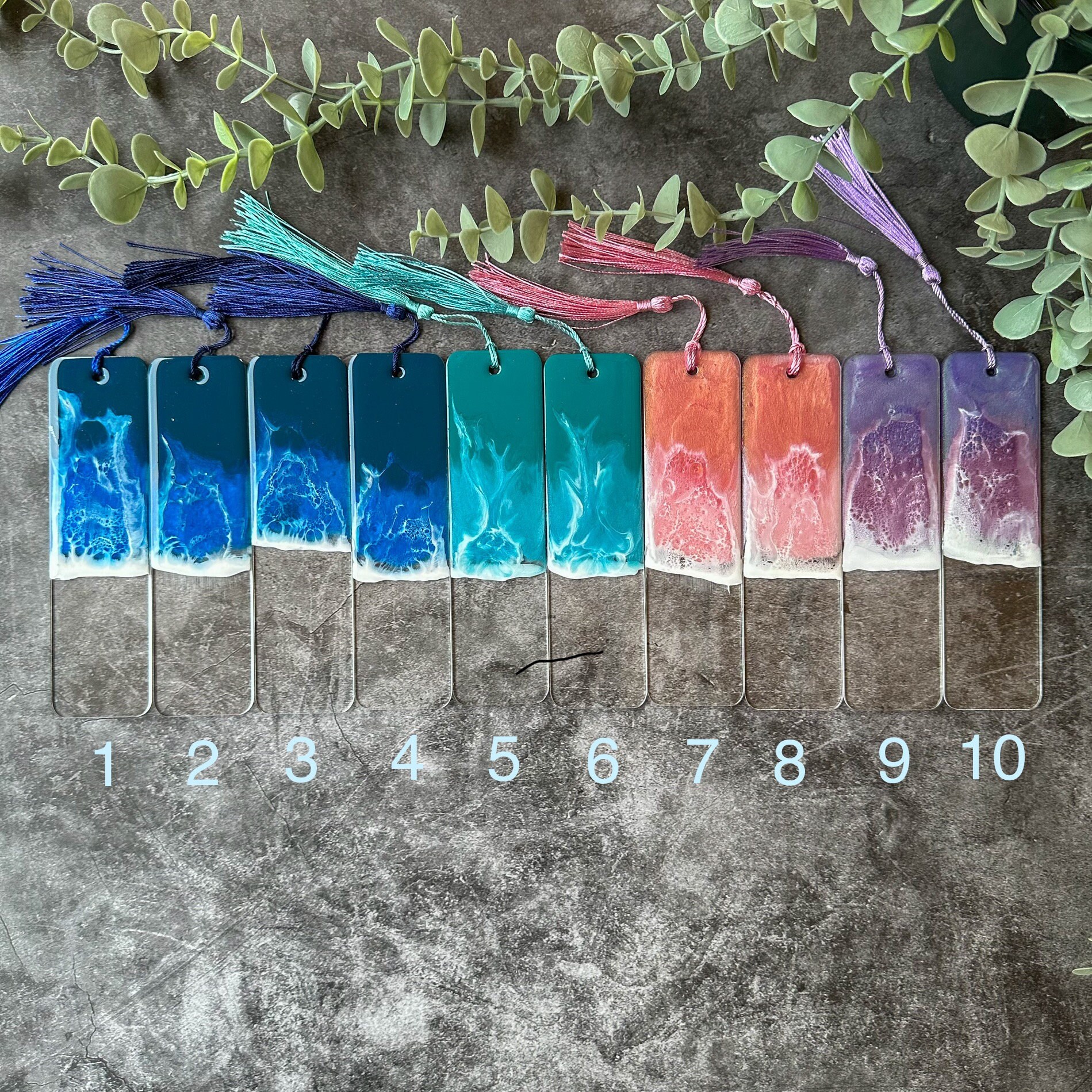 Resin Bookmark, Epoxy Resin Ocean Art Aesthetic Acrylic Bookmark With ...