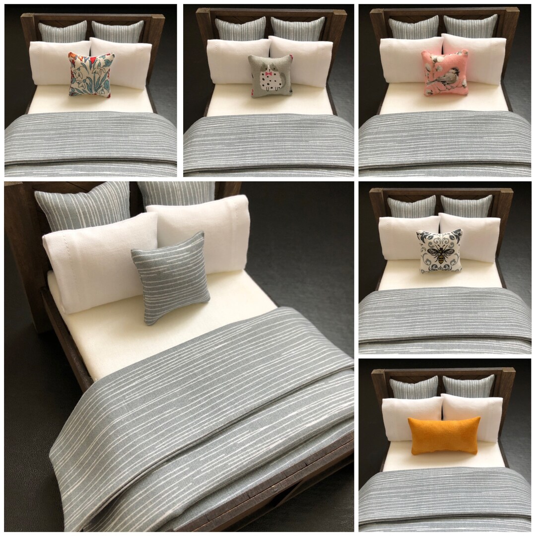 Bedding for Miniature Dollhouse, Diorama, Room Box. Scale 1:12 Bed Set ...