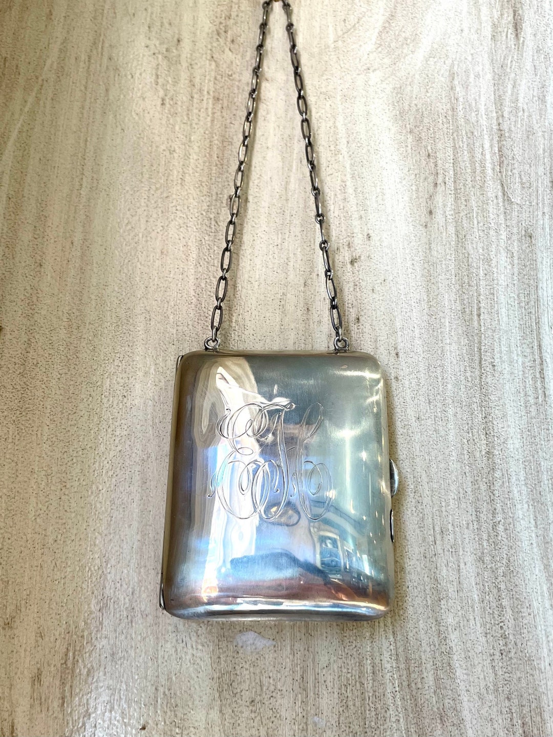 Antique Sterling Silver Coin Purse Compact Cigarette Case Wristlet - Etsy