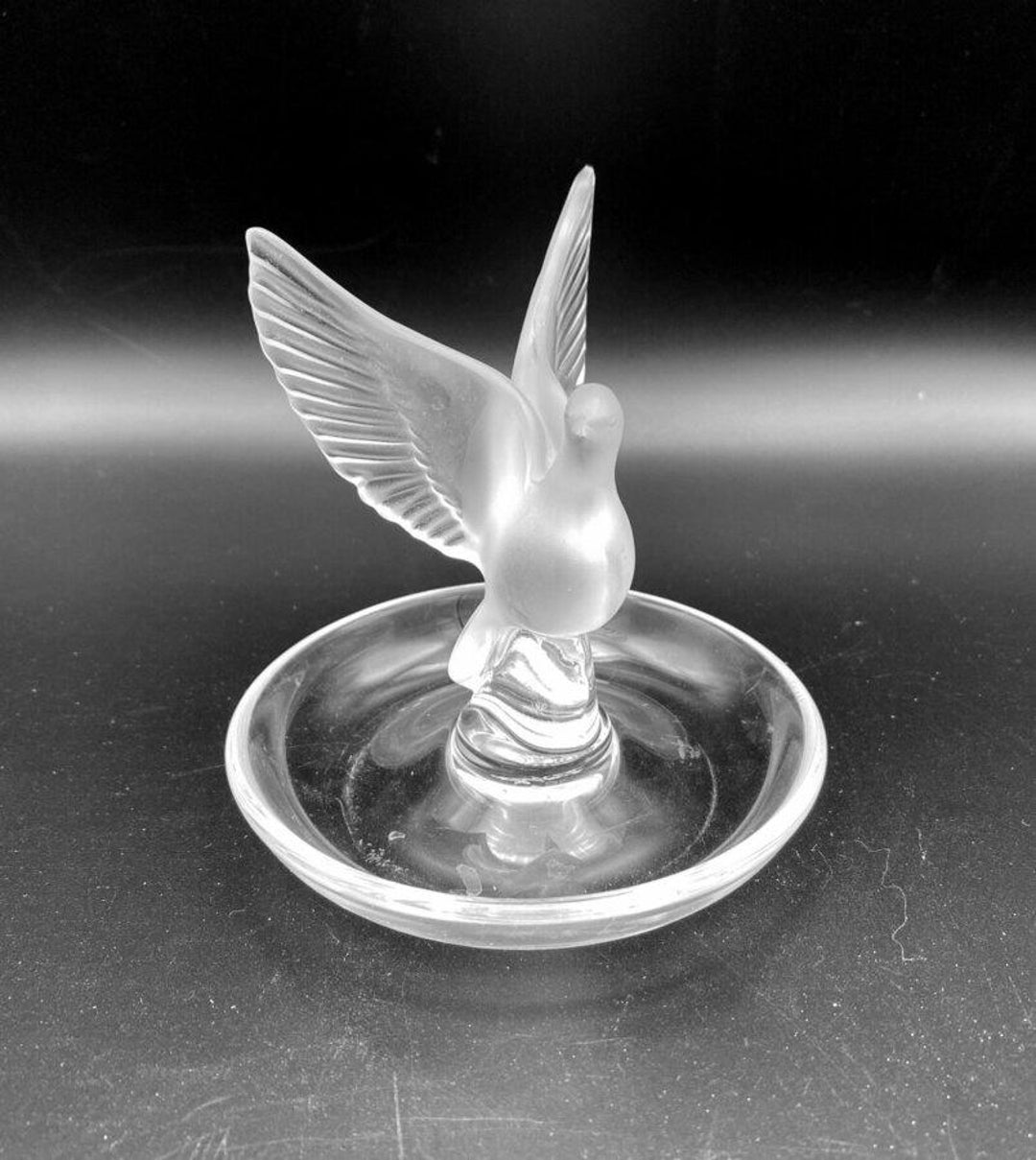 Lalique Frosted Crystal Dove Pin Tray Dish Signed - Etsy