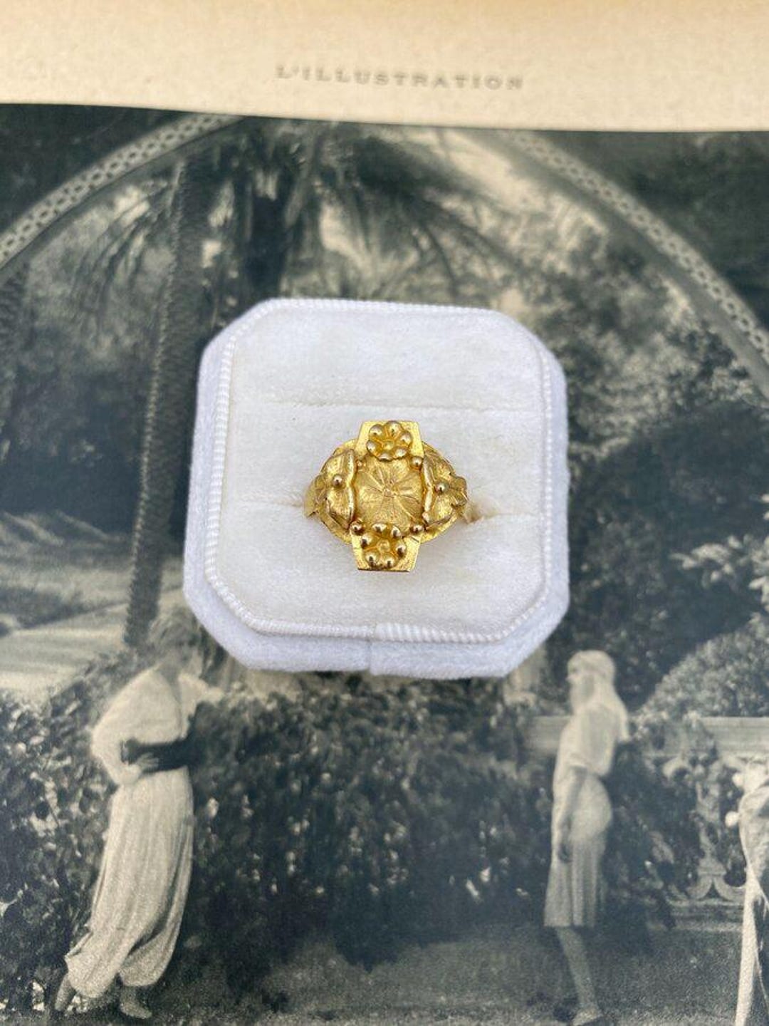 Antique 18k Gold Eastern Champa + Purslane Floral Motif Ring - Etsy
