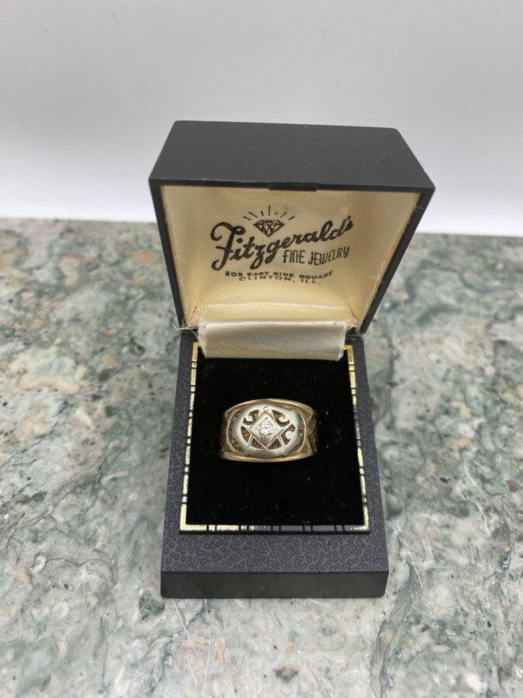 Very Old Antique 10k Gold Diamond Mason Compass Lodge Ring - Etsy