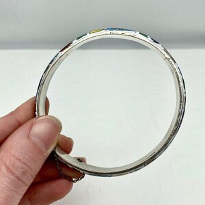 Vintage C.1940s/50s Sterling Silver Enamel Cloisonne Floral Bangle ...