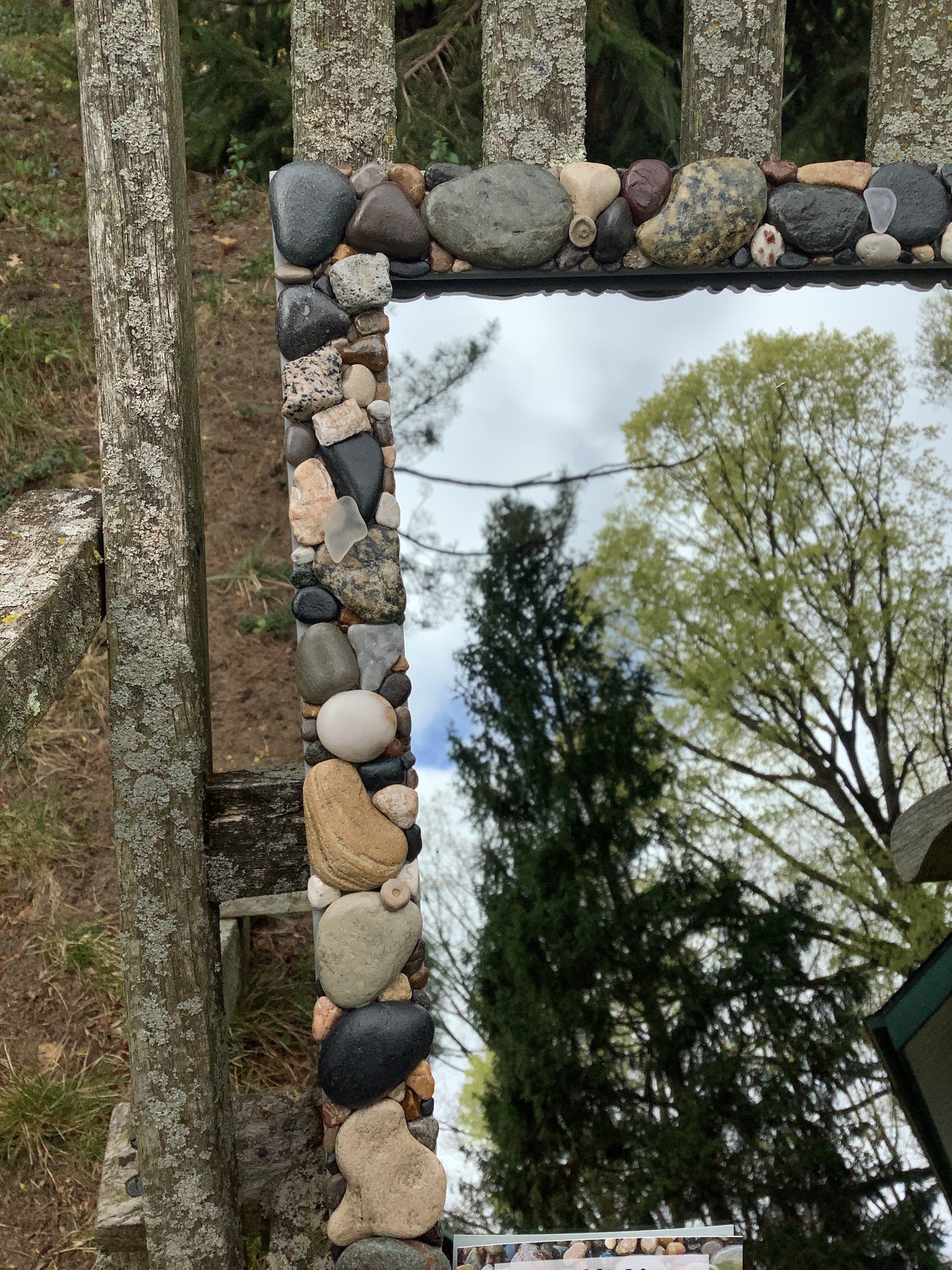 Beach Stone Mirror 13.5x16, Rock Mirror, Stone 11x14 Mirror, Lake ...