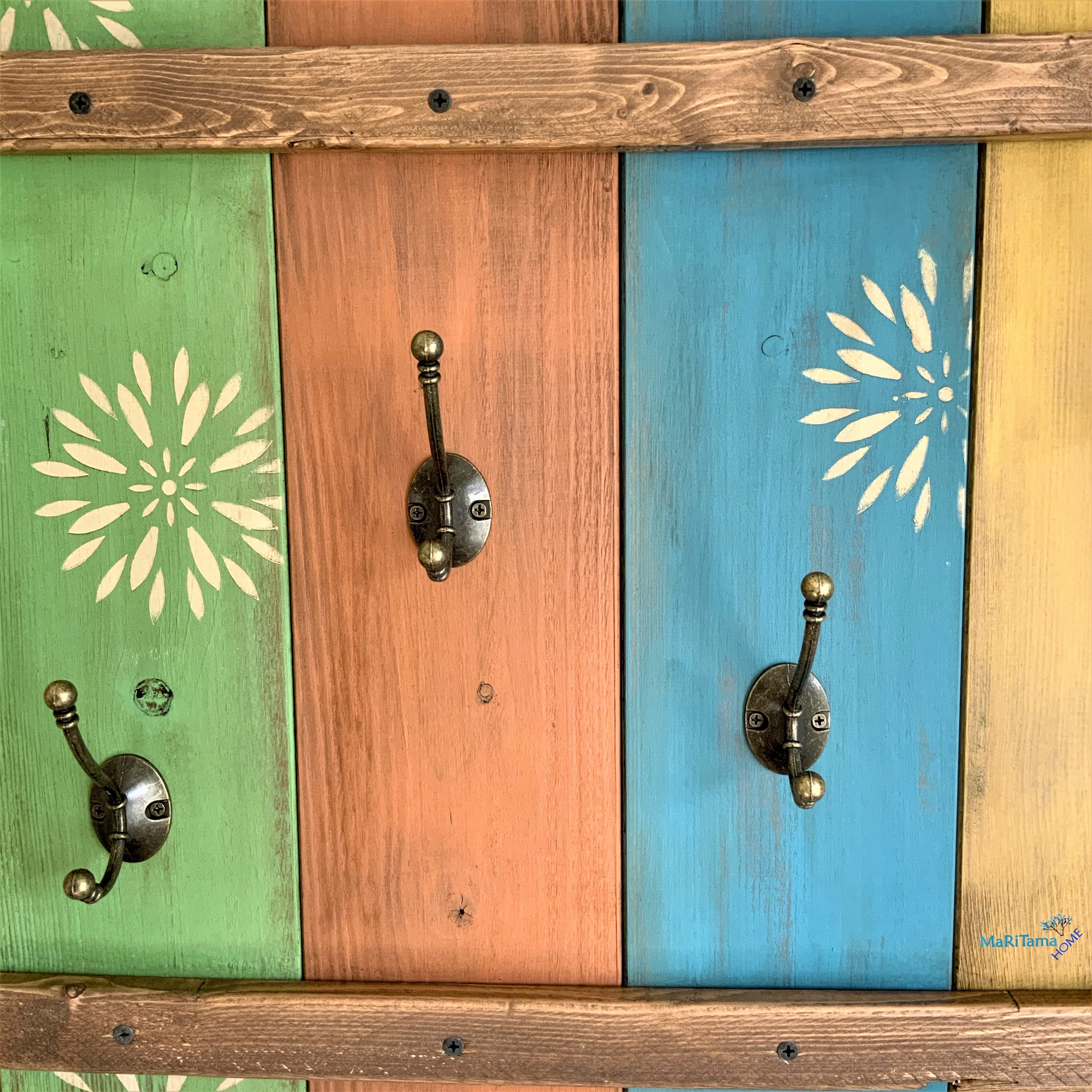Custom Made Wooden Boho Coat Rack - Etsy
