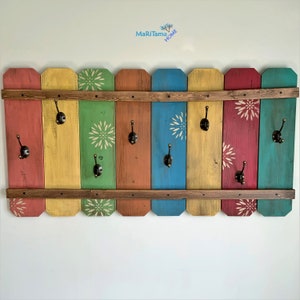 Custom Made Wooden Boho Coat Rack - Etsy