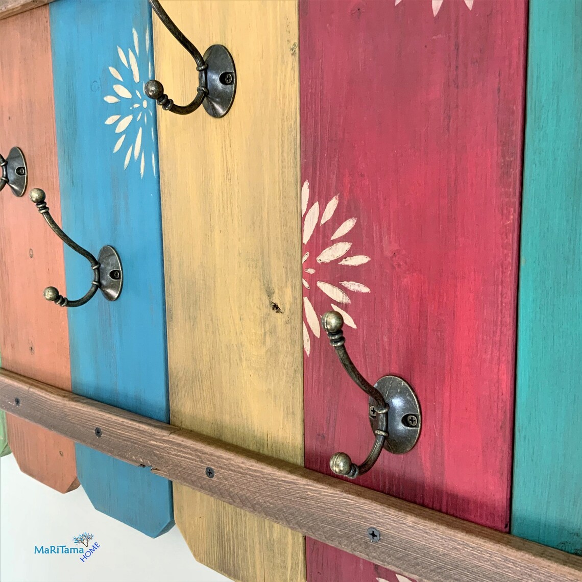 Custom Made Wooden Boho Coat Rack | Etsy