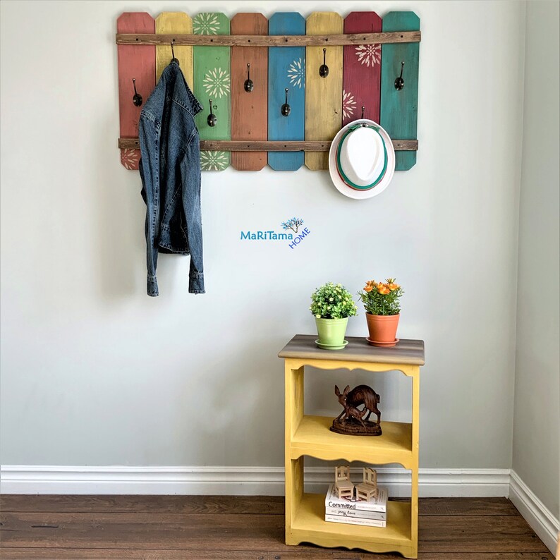 Custom Made Wooden Boho Coat Rack - Etsy