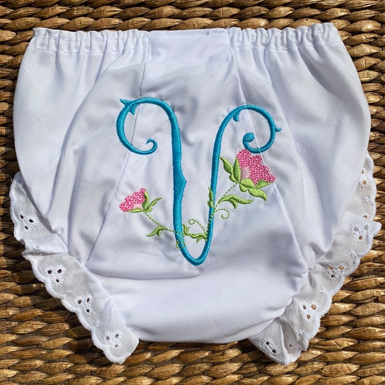 Vintage Floral Monogram Bloomer / Personalized Baby Girl - Etsy