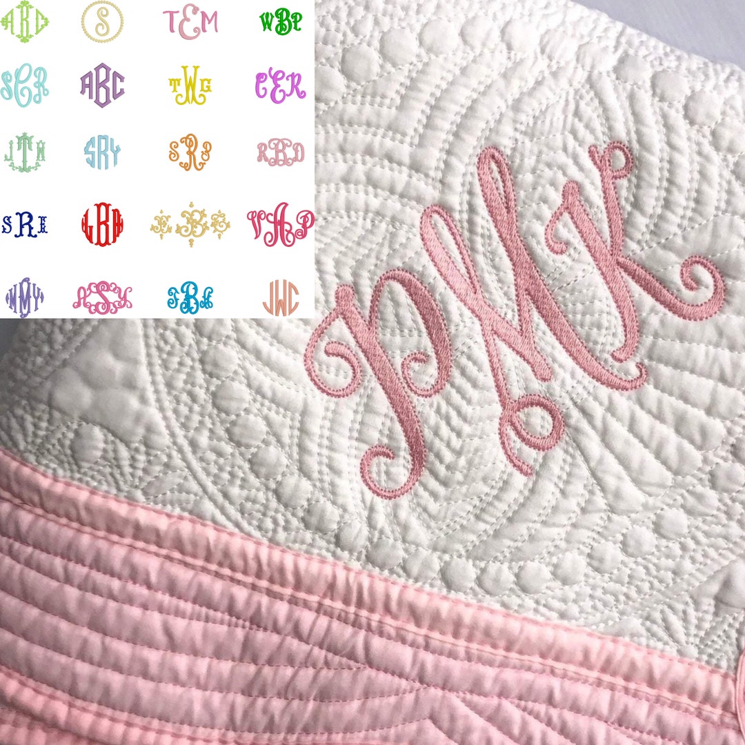 Heirloom Baby Quilt Choose Embroidery Font or Monogram Style - Etsy