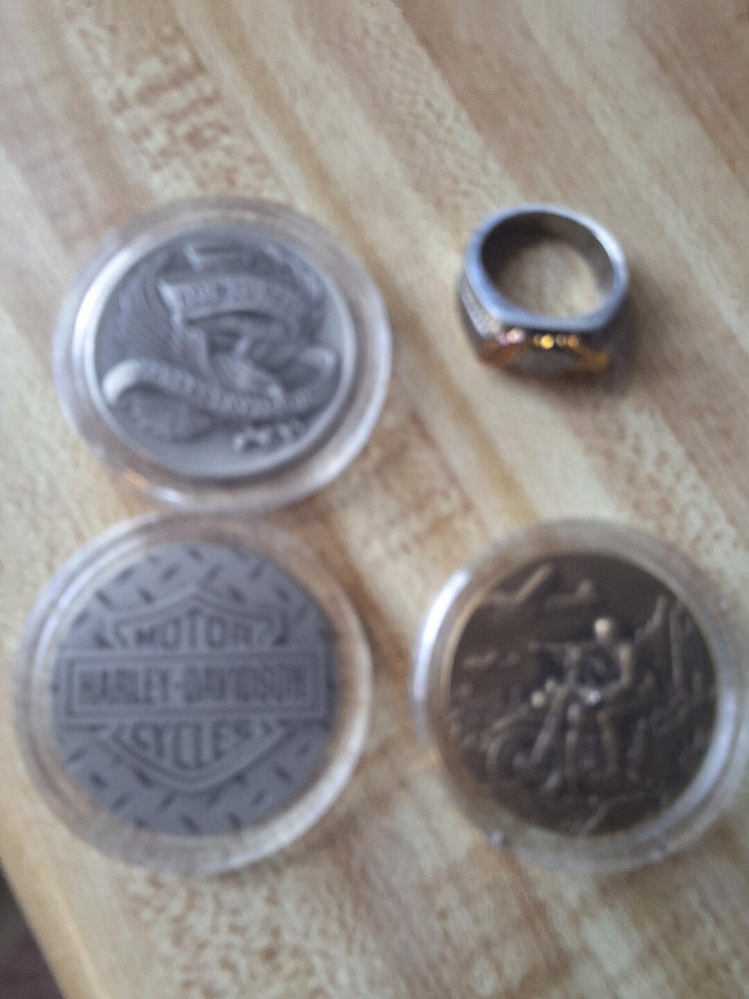 Harley Davidson, 3 Challenge Coins, and 1 Sterling Silver Ring - Etsy