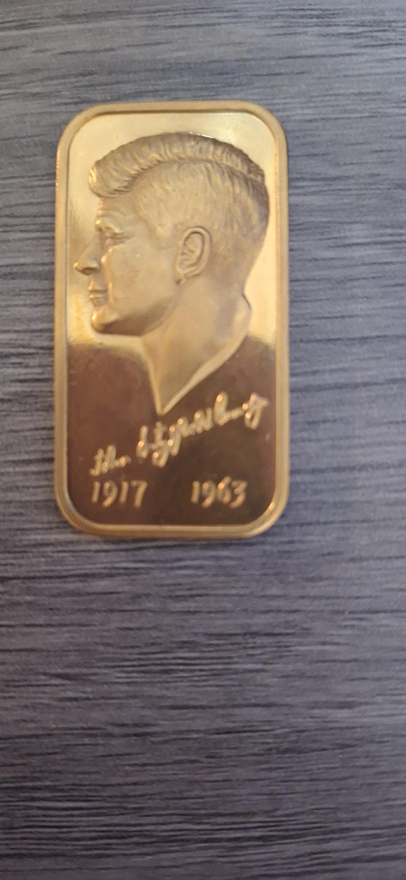 1973 Commemorative Bronze Bar Featuring John F Kennedy by Silver ...