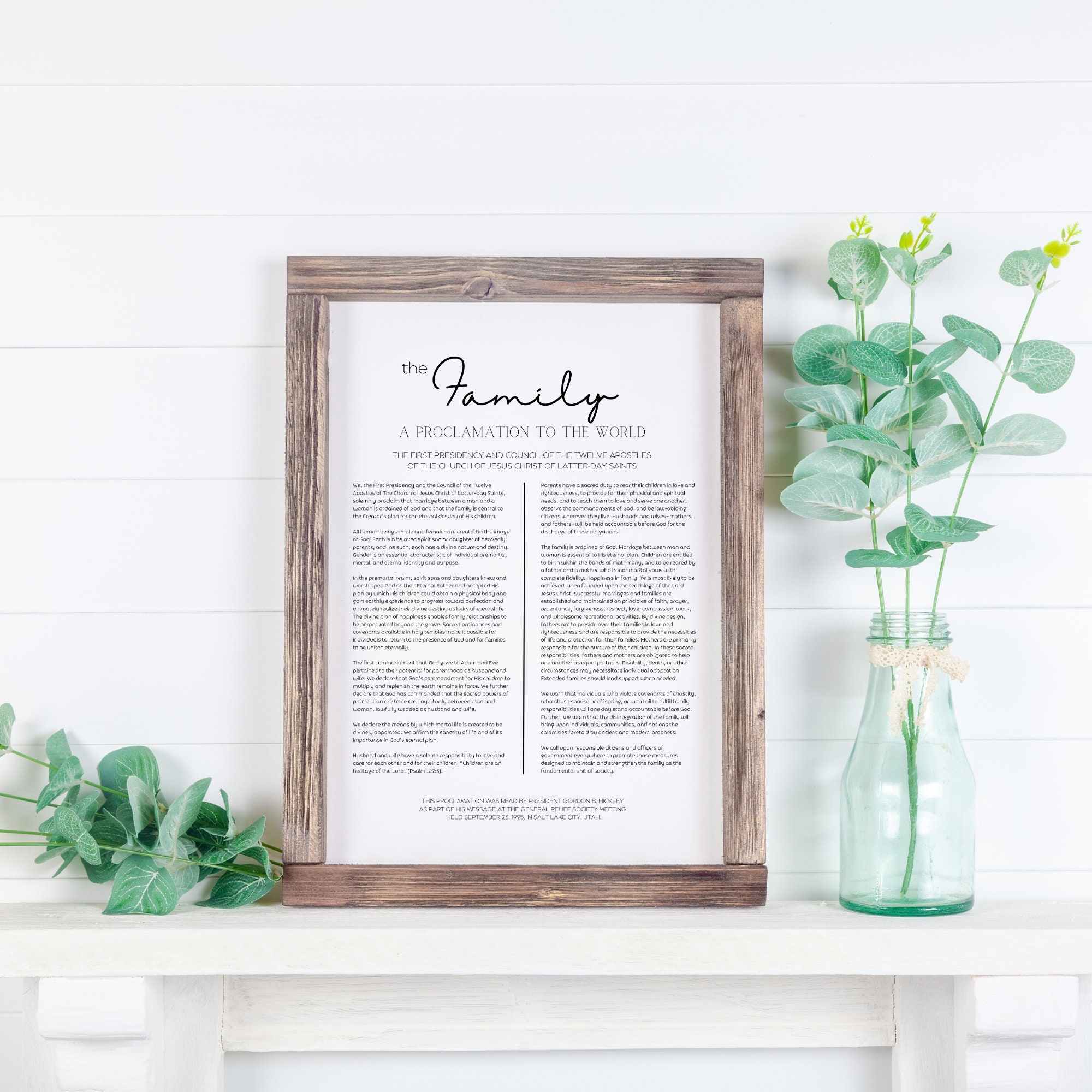 Lds Family Proclamation to the Family a Proclamation to the World ...