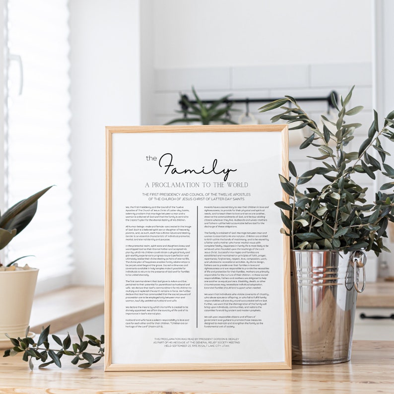 Lds Family Proclamation to the Family a Proclamation to the World ...
