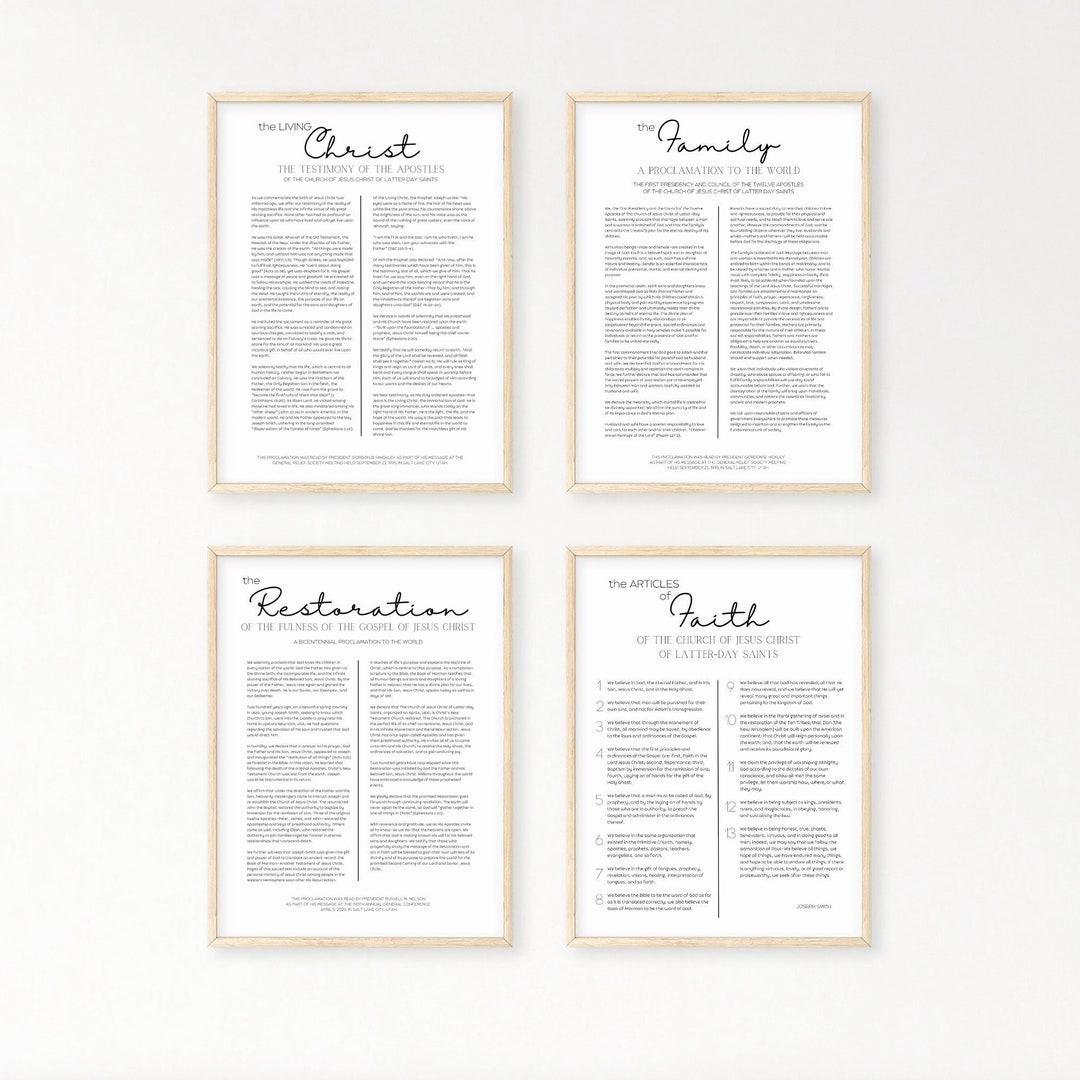 Lds Proclamation Bundle Lds Proclamation Set Lds Family Proclamation ...