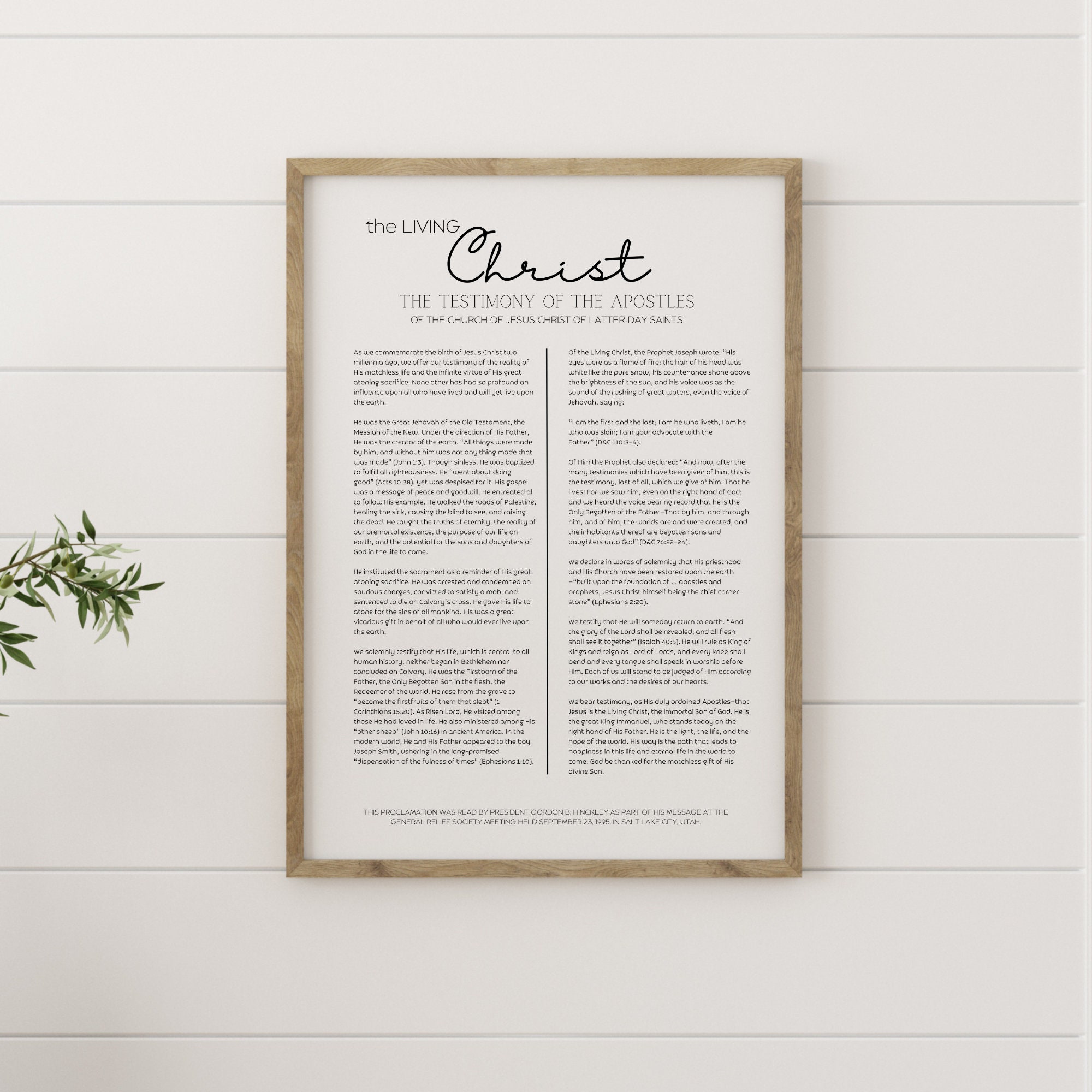 Lds the Living Christ Lds Farmhouse Decor Lds Minimalist Decor Lds ...