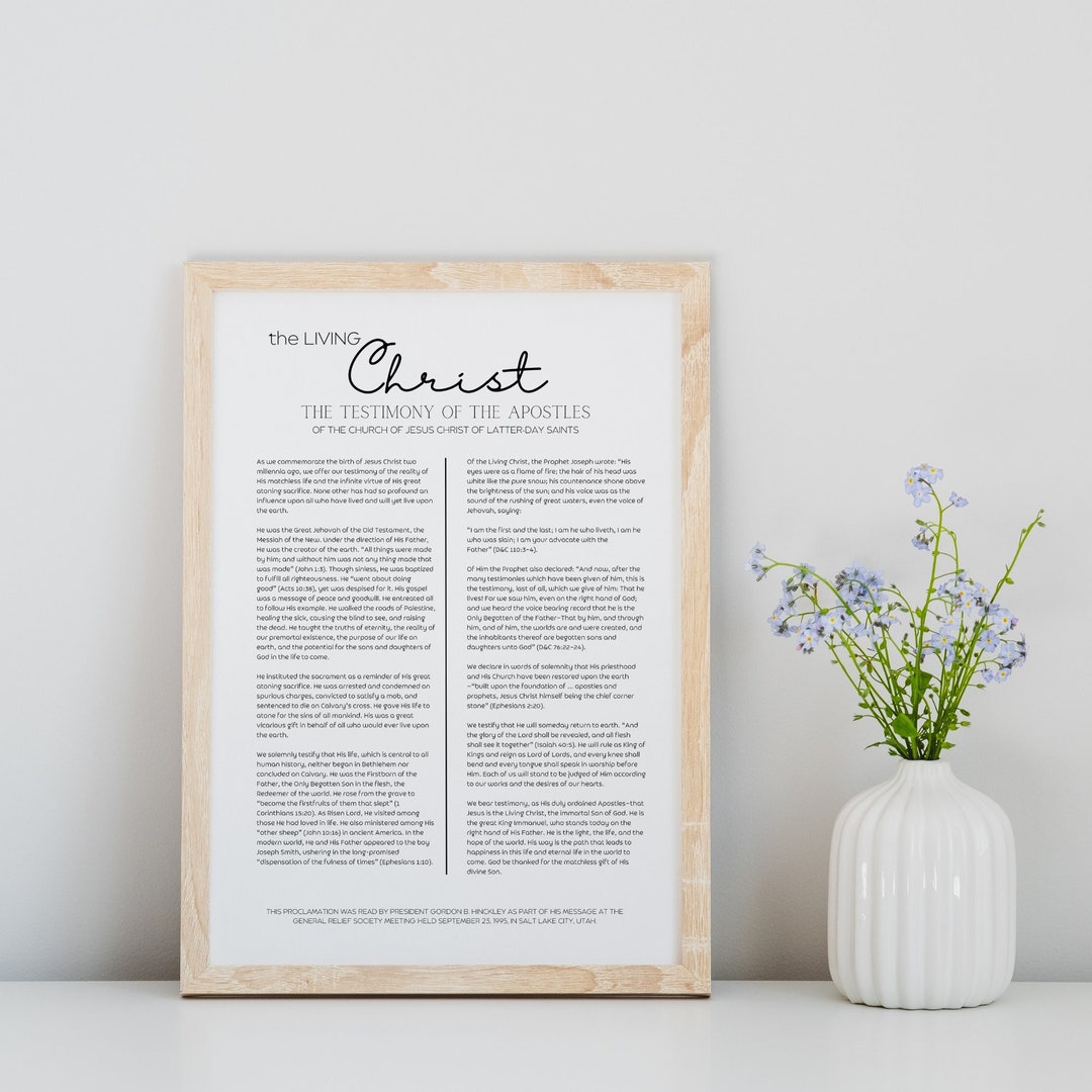 Lds the Living Christ Lds Farmhouse Decor Lds Minimalist Decor Lds ...