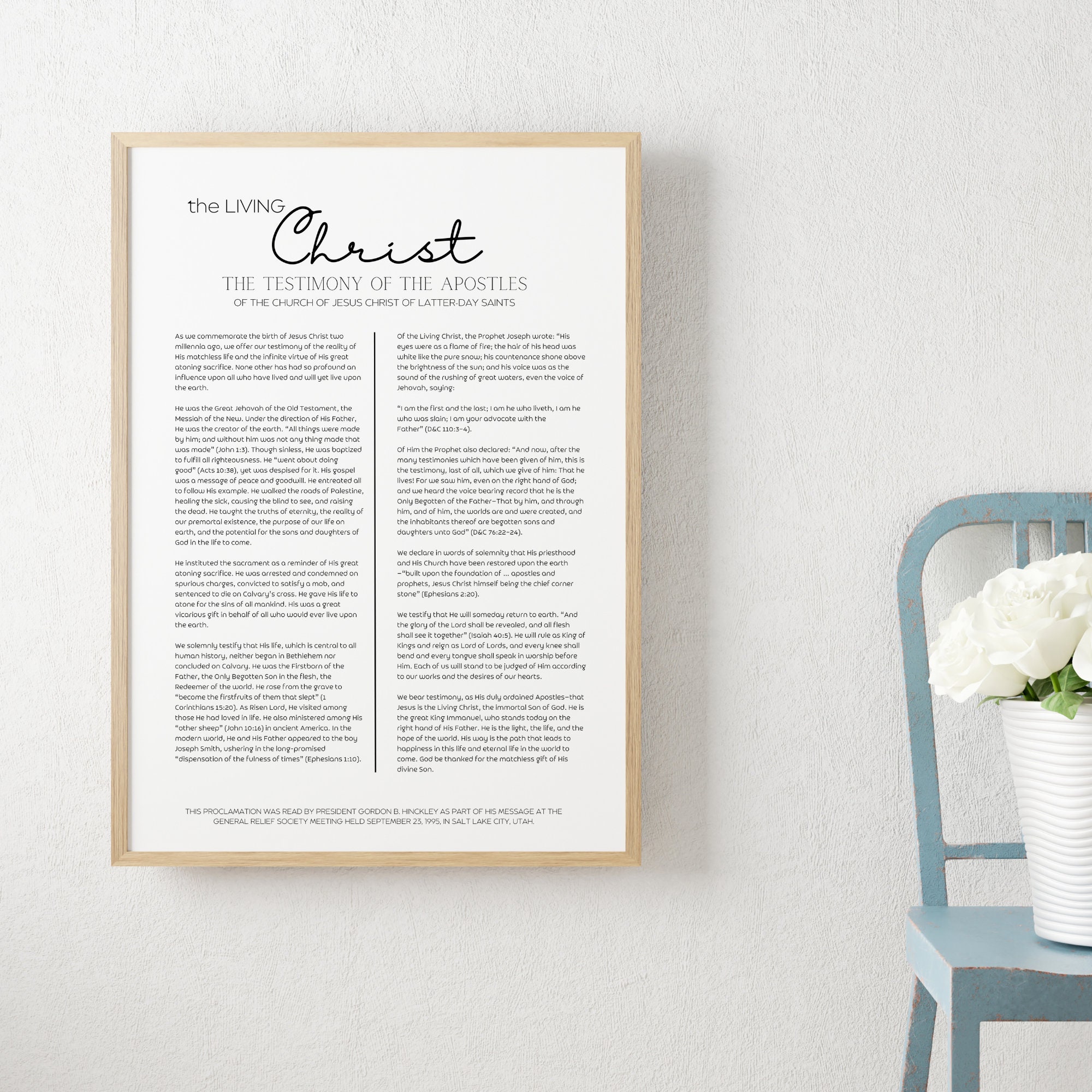 Lds the Living Christ Lds Farmhouse Decor Lds Minimalist Decor Lds ...