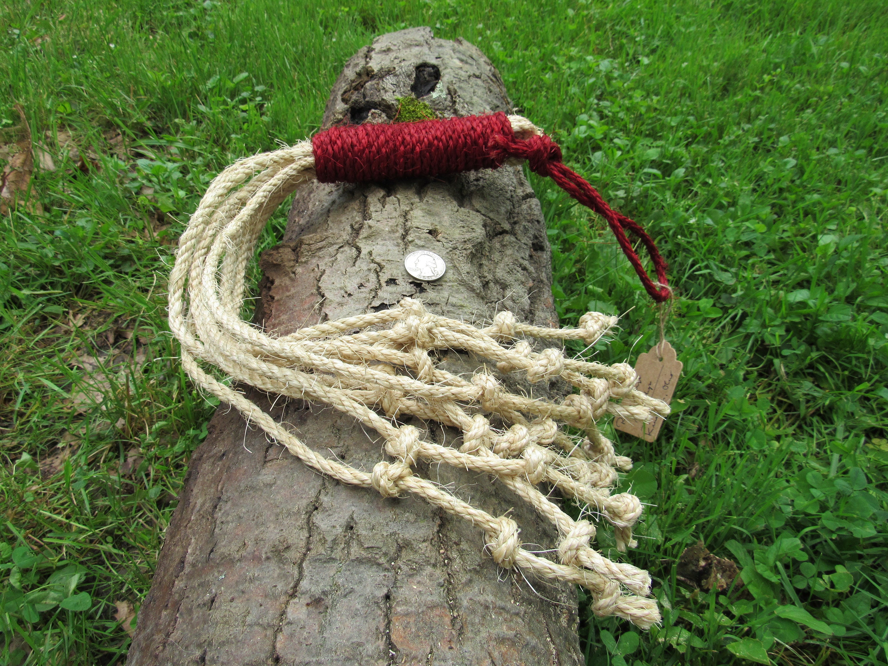 Cat Of Nine Tails Rope Whip Scourge Flogger With Scarlet Or Etsy