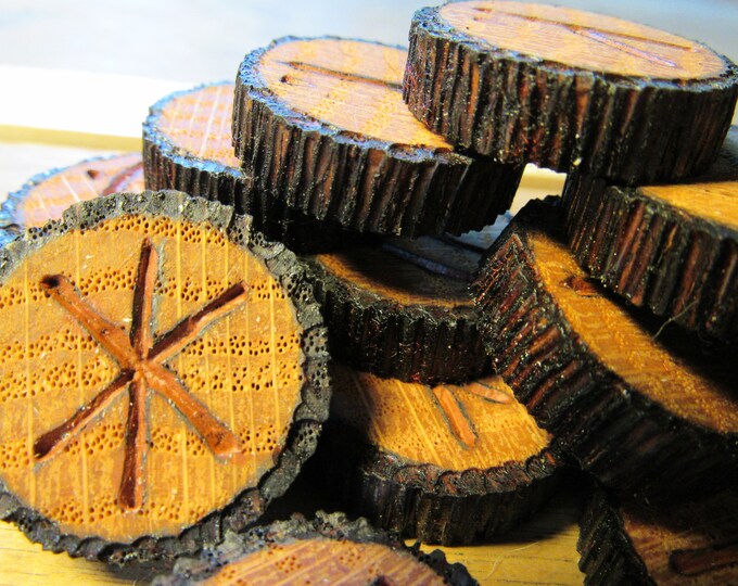 Armanen Futhark Runes | Oak Wood Rune Set & Booklet | Set of 18 Armanen ...